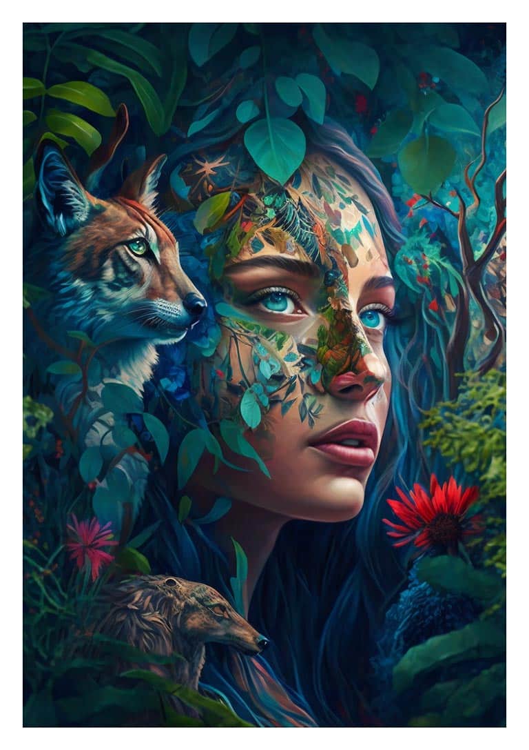Woman of the Forest Poster by Thomas Nordentoft featuring Wildlife Art – ARTSY FARTSY®