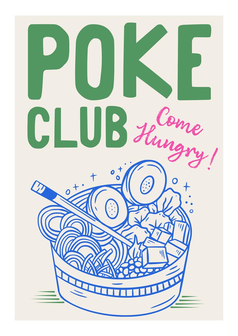 Poke Club Wallchart Art Poster Brightens Your Kitchen Decor – ARTSY FARTSY®